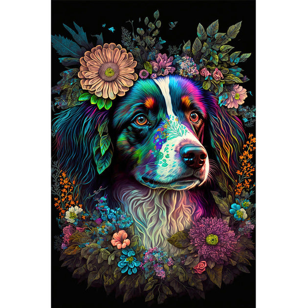 Ingooood Wooden Jigsaw Puzzle 1000 Piece - Colorful Dog