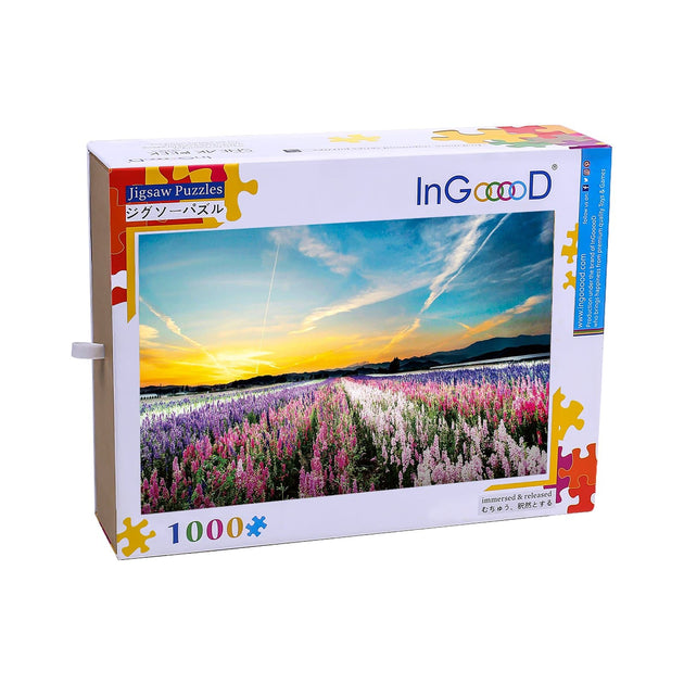 Ingooood Wooden Jigsaw Puzzle 1000 Pieces for Adult-Colorful Lavender