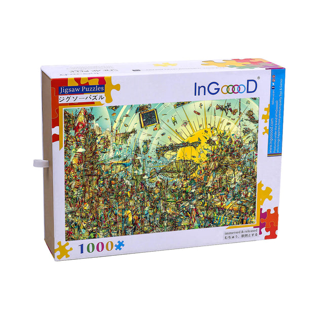Ingooood Wooden Jigsaw Puzzle 1000 Piece - Mini world