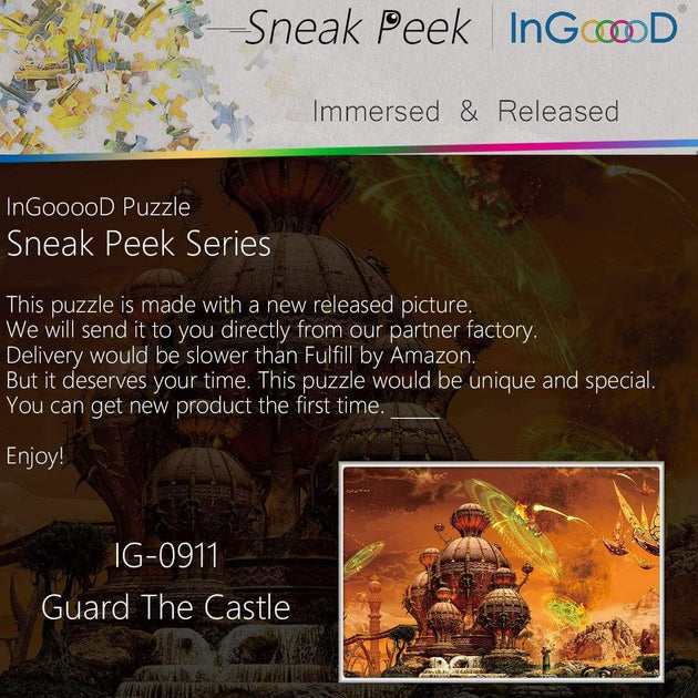 Ingooood- Jigsaw Puzzle 1000 Pieces- Sneak Peek Series-Guard The Castl